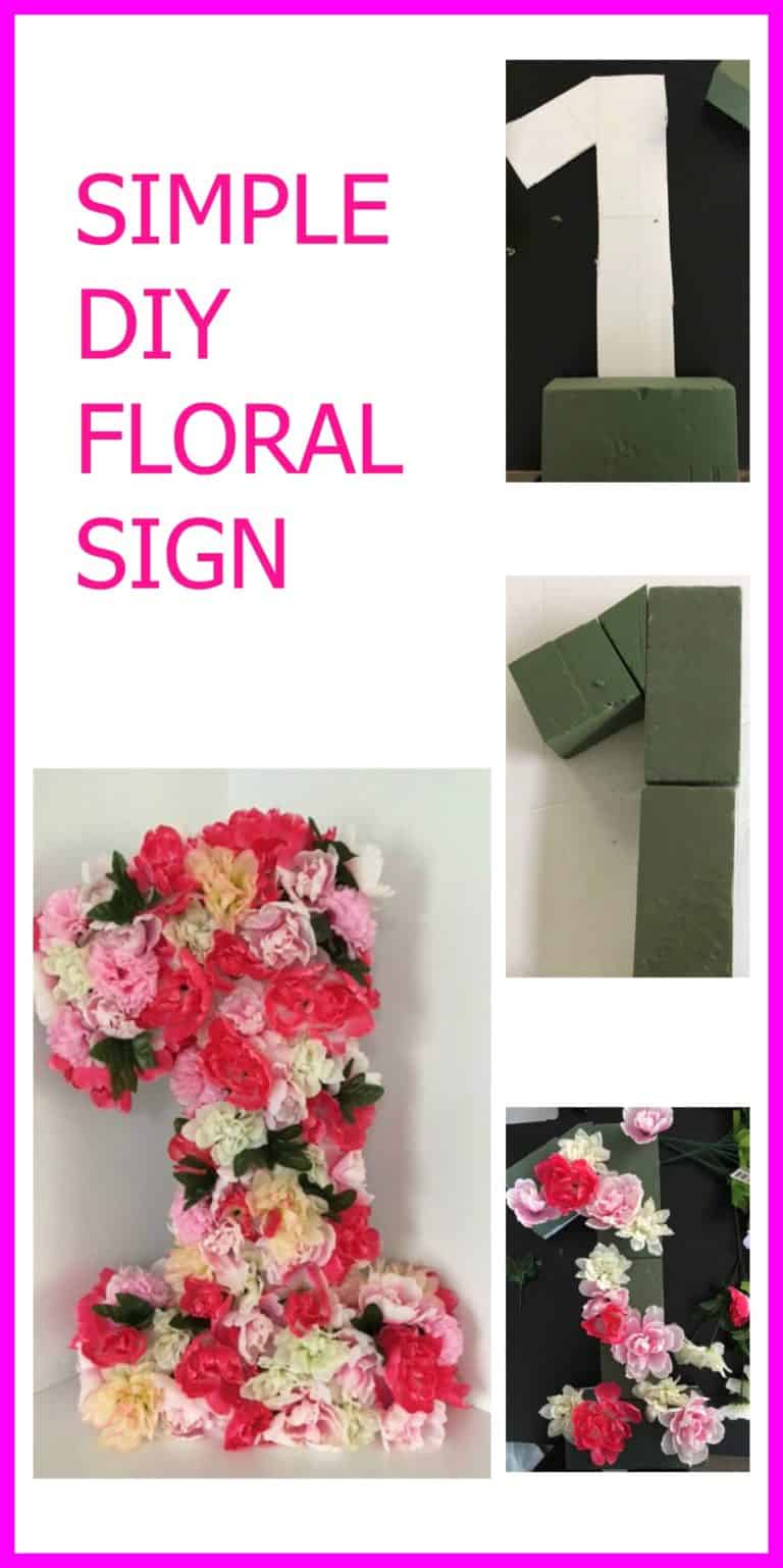 Easy DIY Flower Sign for First Birthday Party