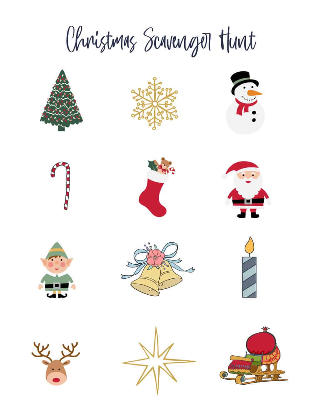 Free Printable Christmas Scavenger Hunt for Kids