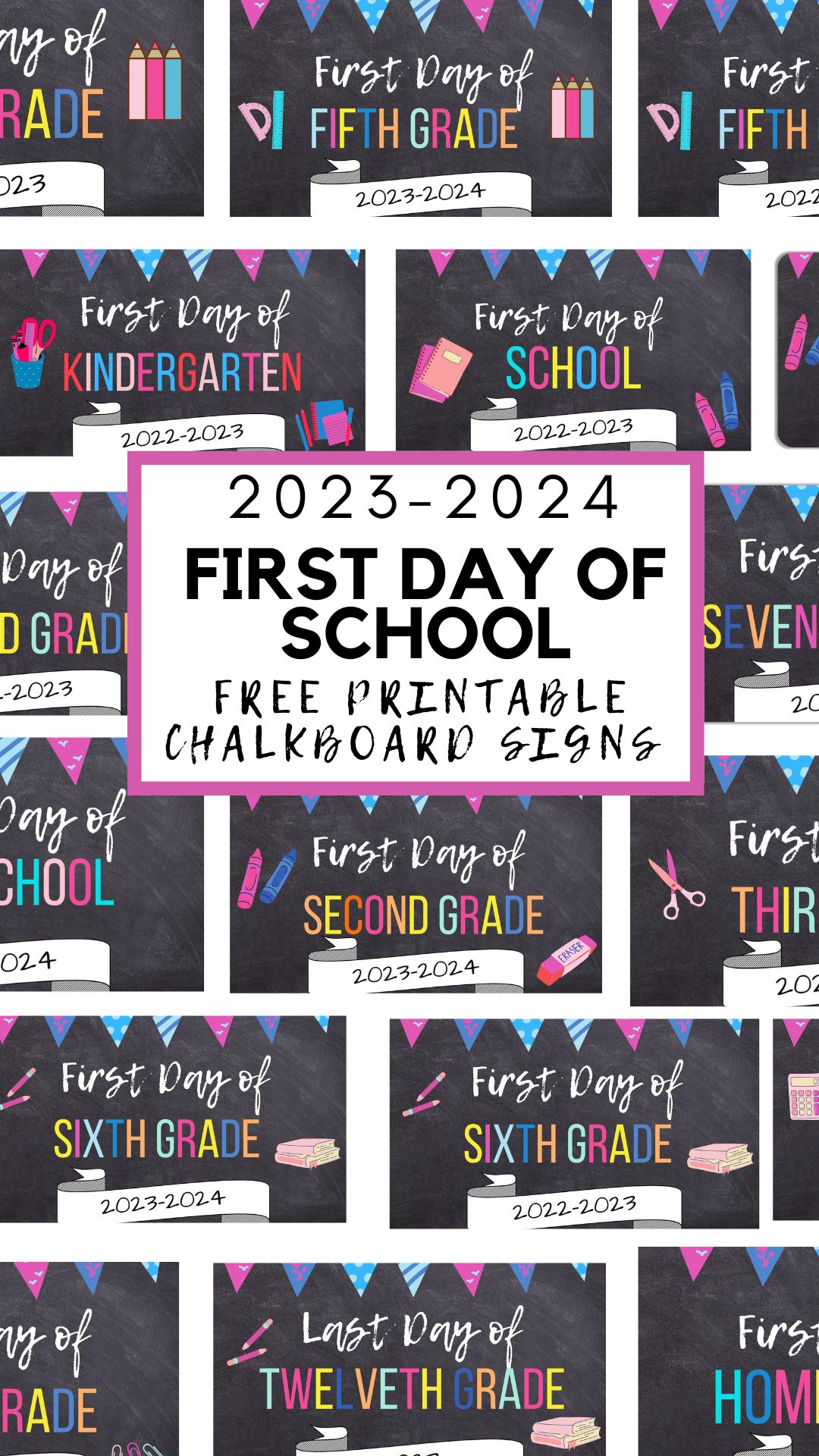 First Day Of School Chalkboard Printables (Free for 2024)