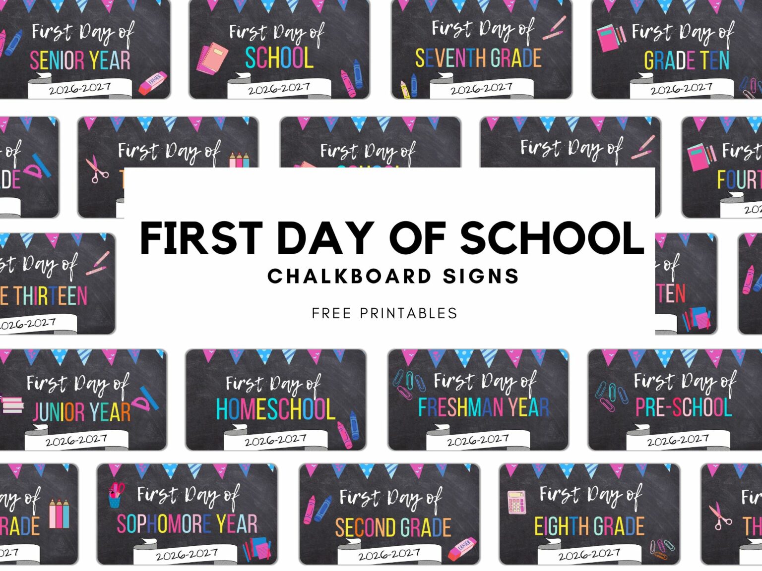 First Day Of School Chalkboard Printables (Free for 2026)