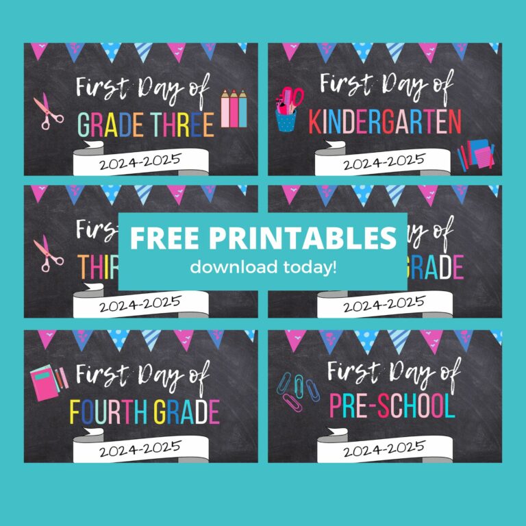 First Day Of School Chalkboard Printables (Free for 2025)