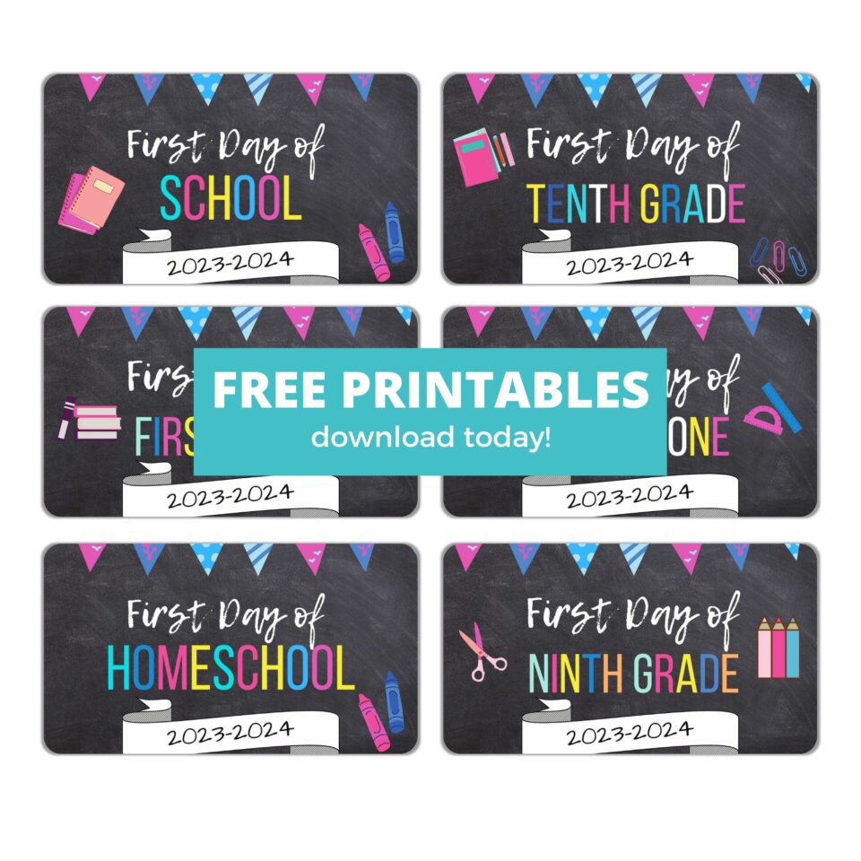 First Day Of School Chalkboard Printables (Free for 2024)