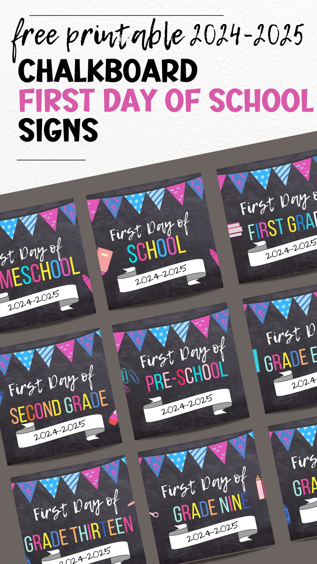 First Day Of School Chalkboard Printables (Free for 2024)