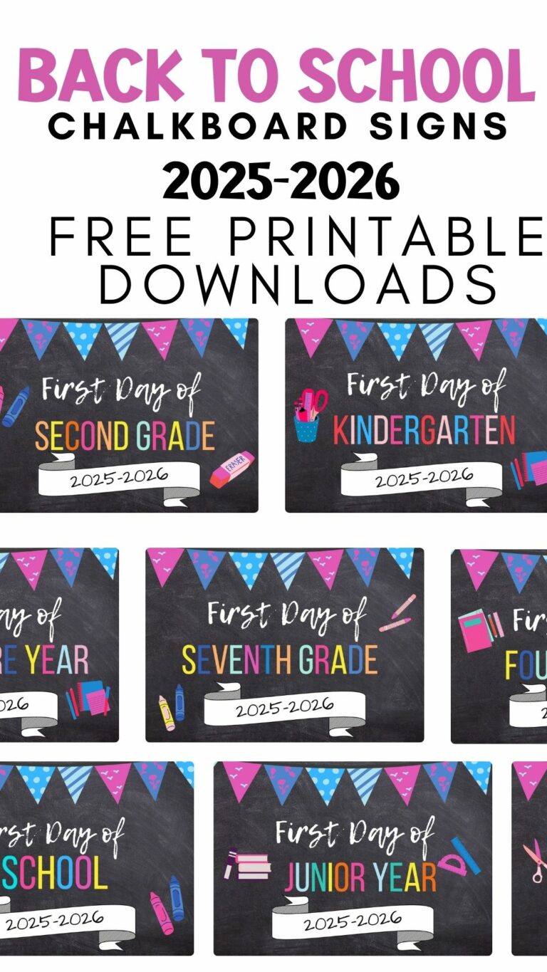 First Day Of School Chalkboard Printables (Free for 2025)
