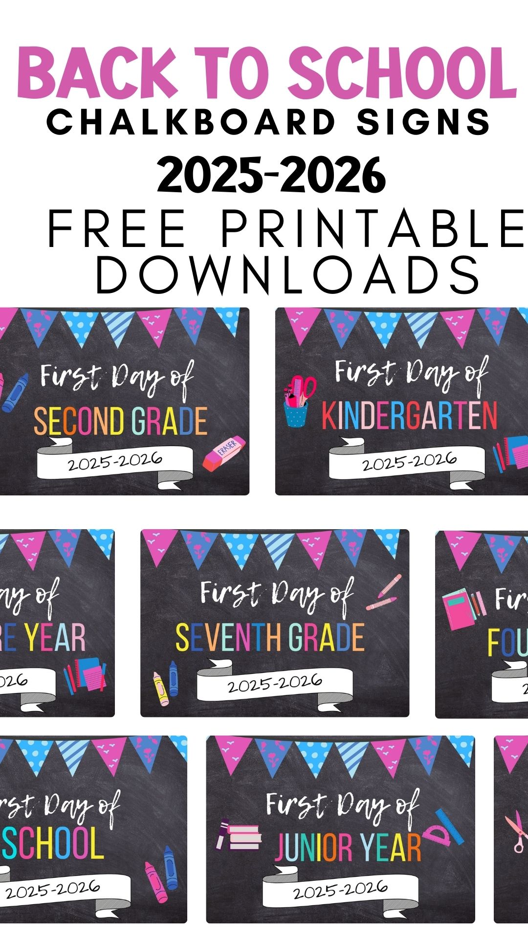 First Day Of School Chalkboard Printables (Free for 2025)