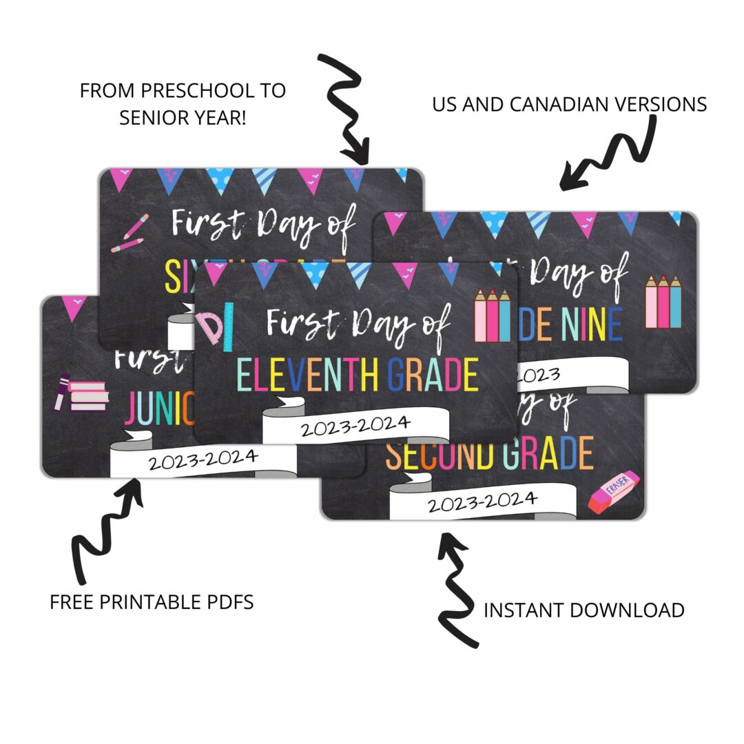 First Day Of School Chalkboard Printables (Free for 2024)