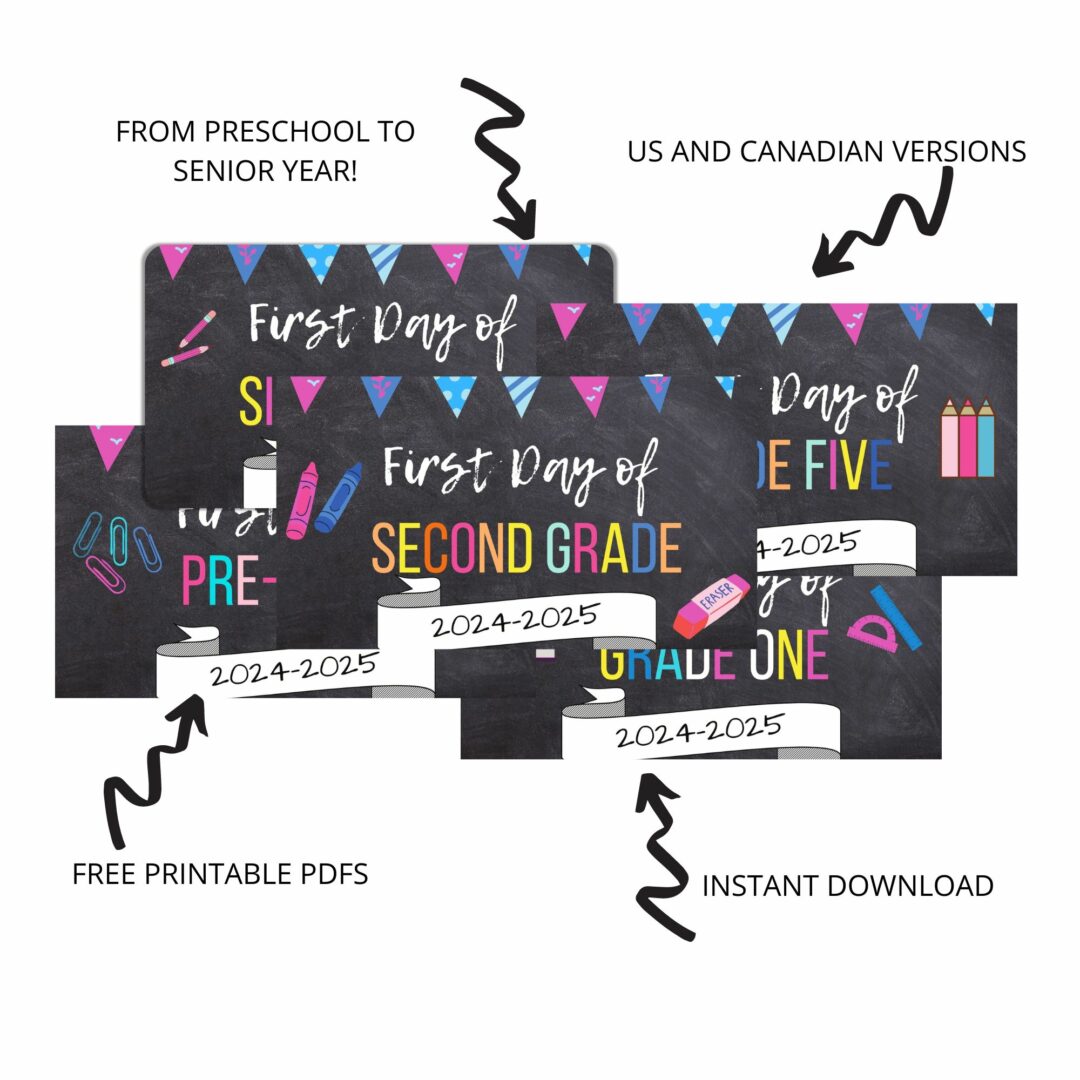 First Day Of School Chalkboard Printables (Free for 2026)