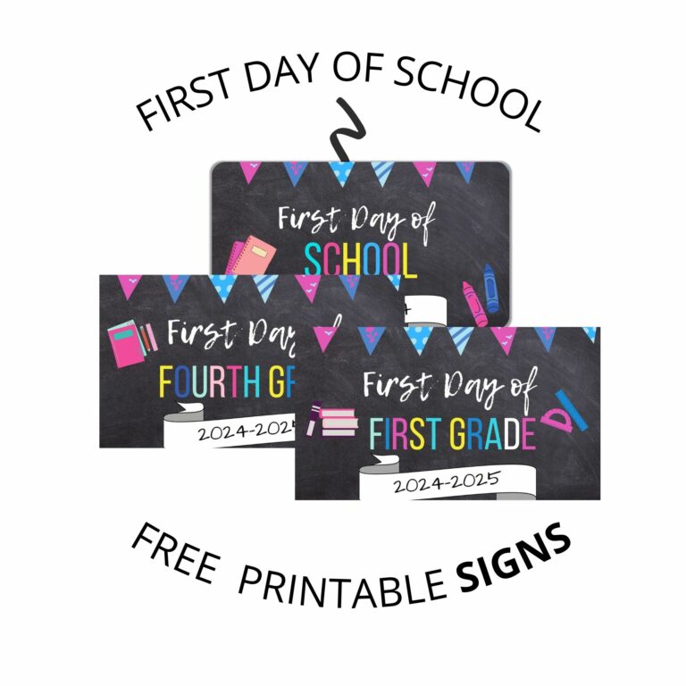 First Day Of School Chalkboard Printables (Free for 2025)