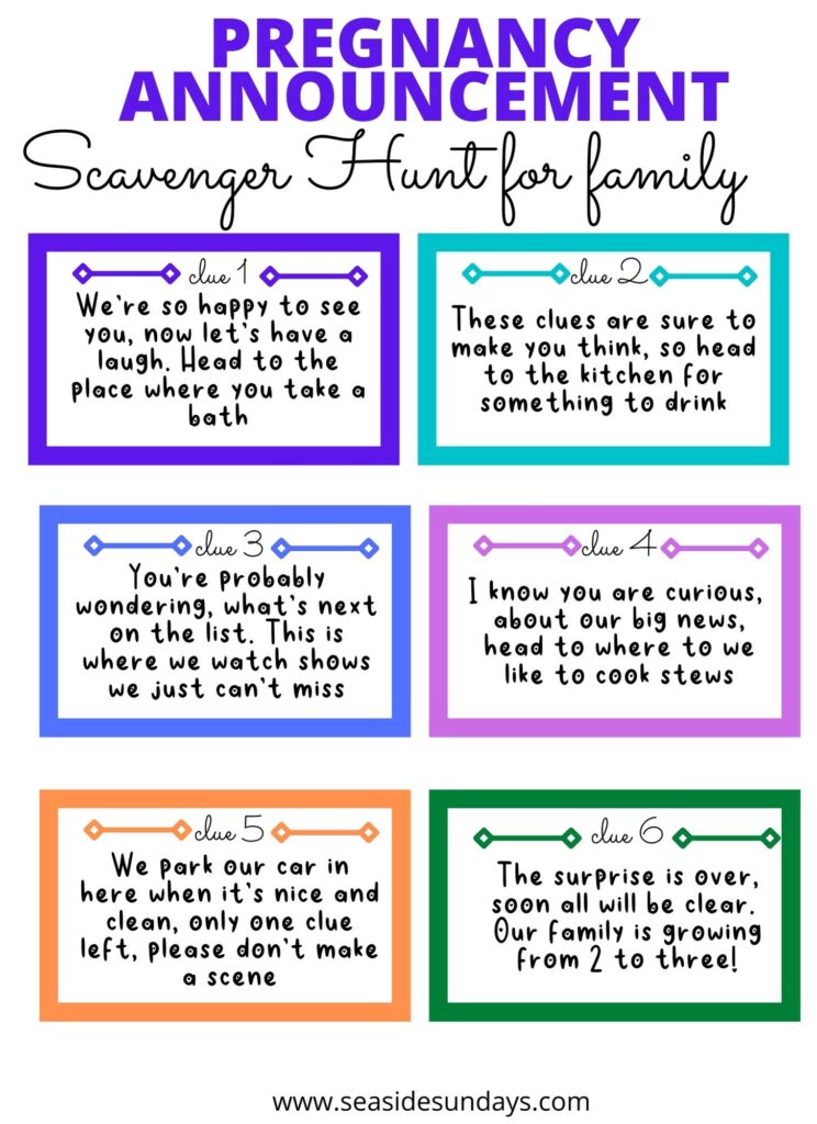 Pregnancy Scavenger Hunt Free Printables
