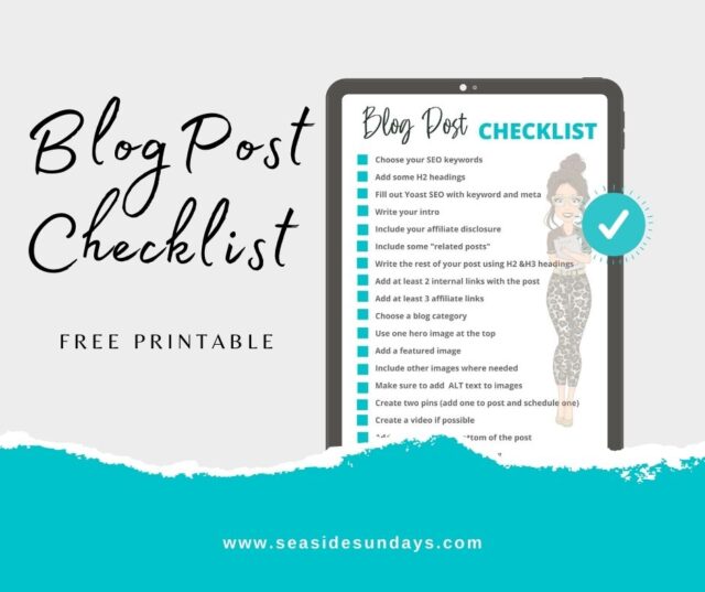 Blog Post Checklist (Step By Step Guide To Writing A Post)