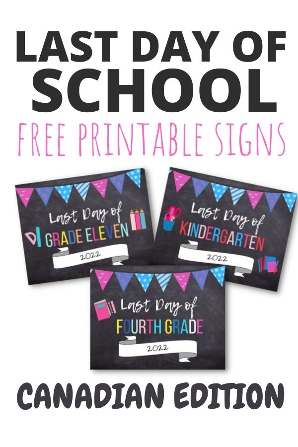 Last Day Of School Chalkboard Signs {Free Printable PDFs)