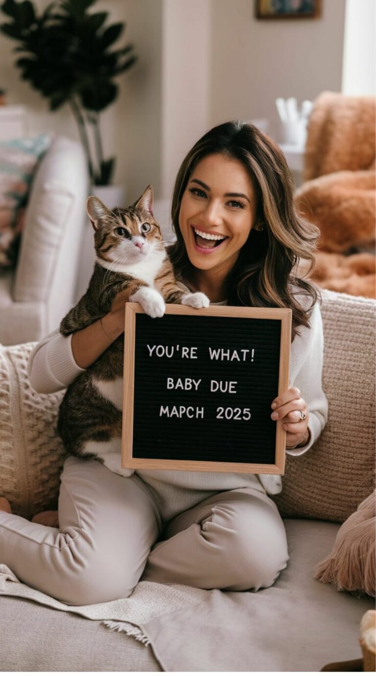 Pregnancy Announcement With Cats (15 Cat Themed Baby Announcements)