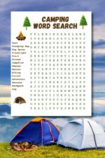Free Printable Camping Word Search Puzzle For Kids