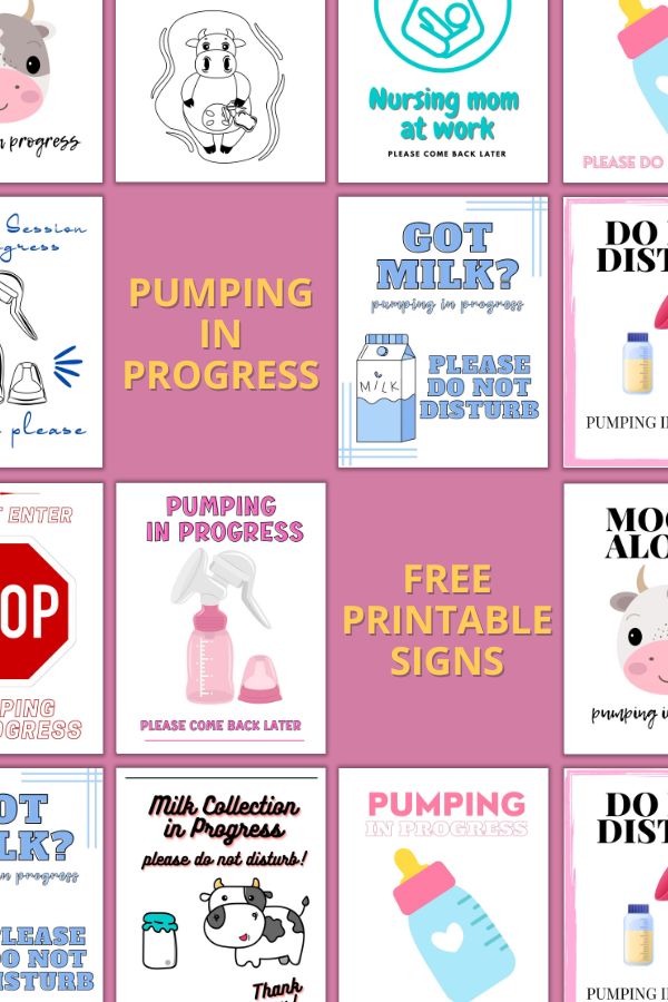 Free Printable Pumping At Work Signs For The Door
