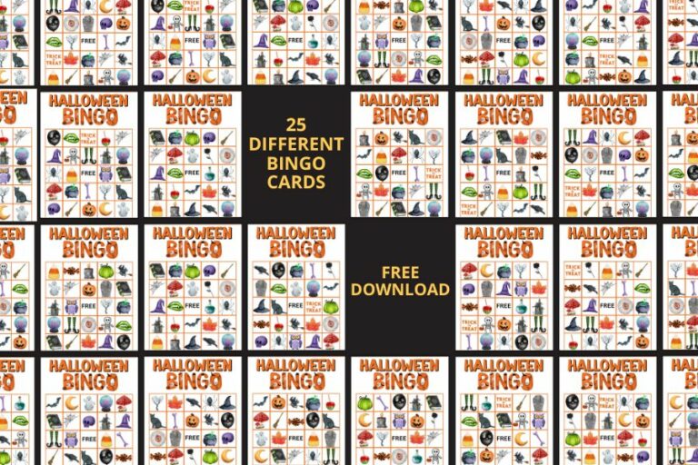 25 Printable Halloween Bingo Cards (Free PDF)