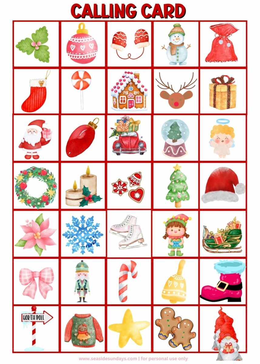 30 Festive Free Printable Christmas Bingo Cards