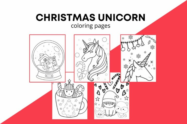 Free Printable Christmas Unicorn Coloring Pages