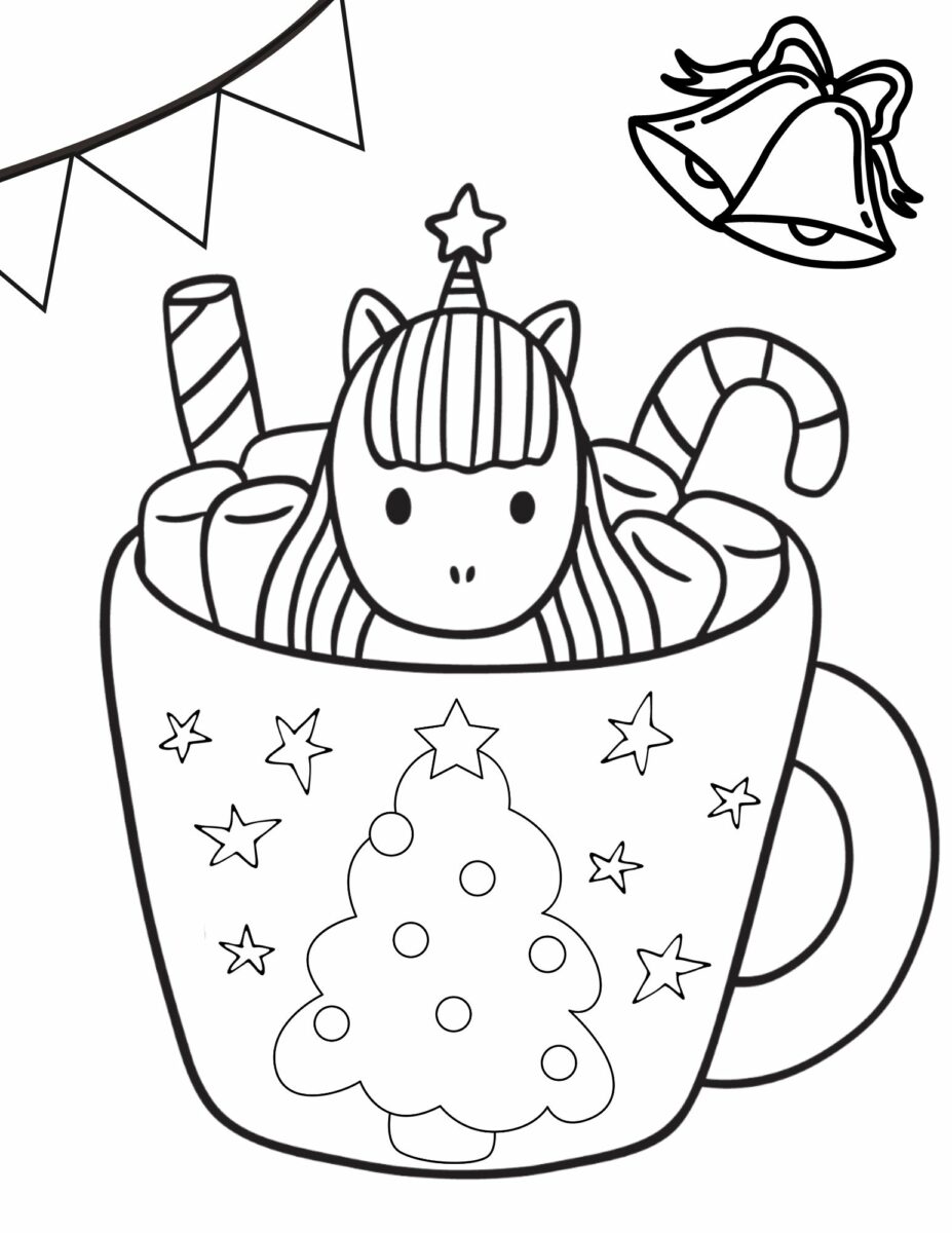 Free Printable Christmas Unicorn Coloring Pages
