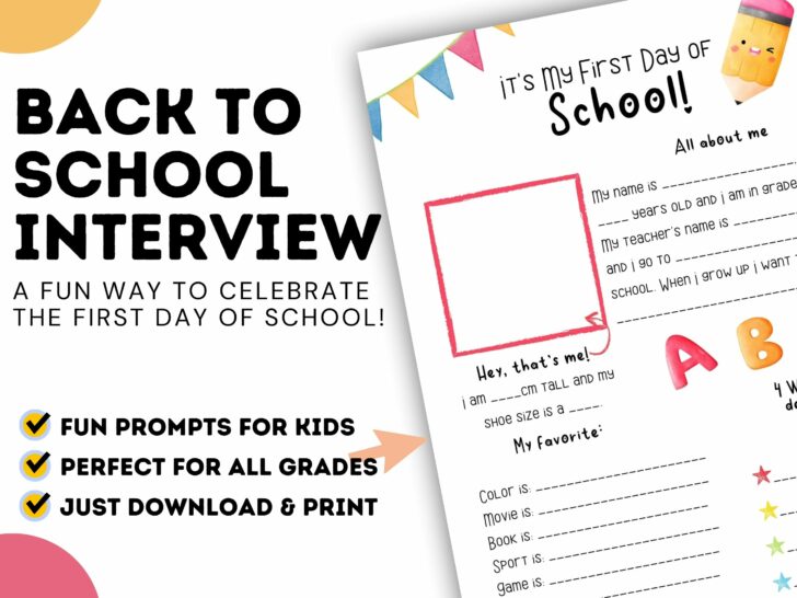 First Day Of School All About Me Printable Worksheet