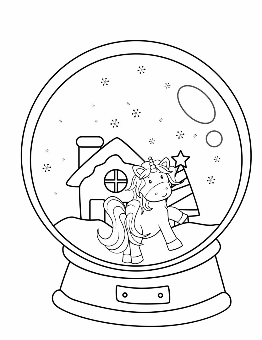 Free Printable Christmas Unicorn Coloring Pages