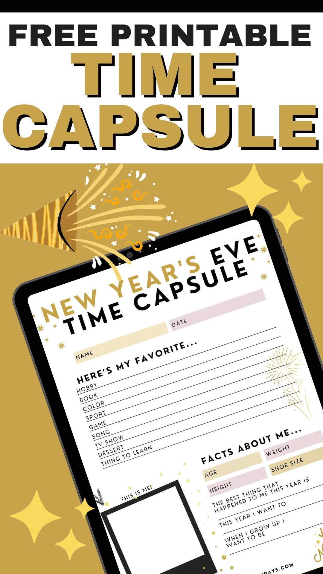 Free Printable Time Capsule Template For New Year