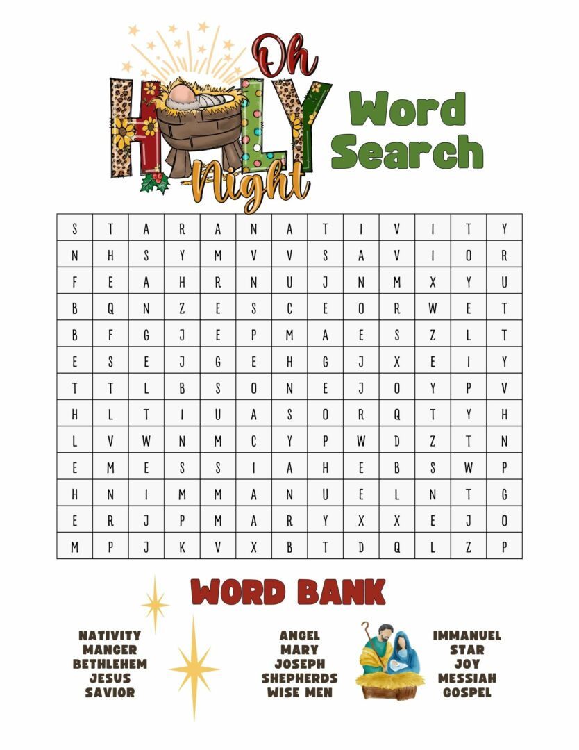 Free Printable Religious Christmas Word Search