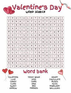 Free Printable Valentine's Day Word Search