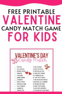 Free Printable Valentine's Day Candy Match Game